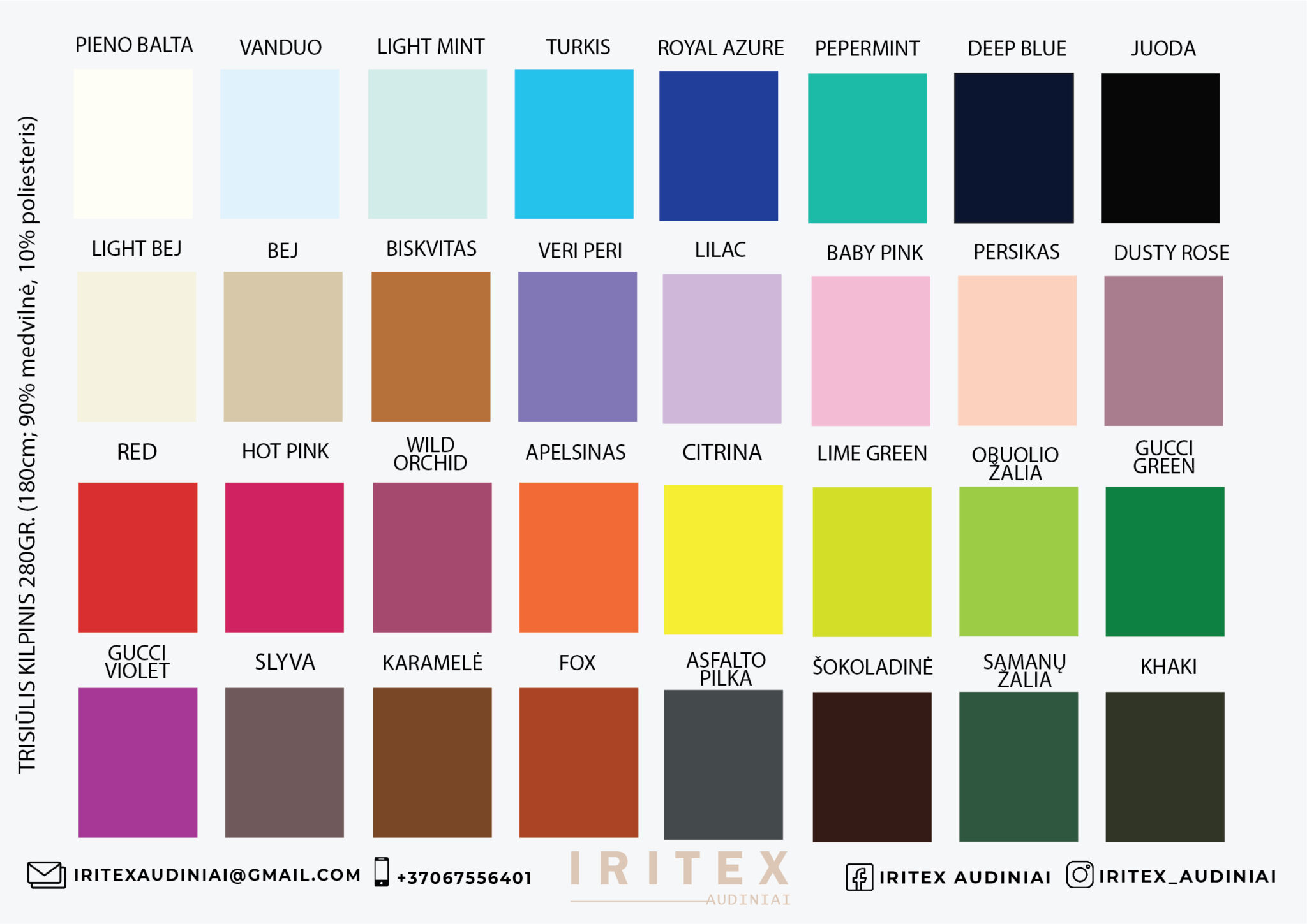 Virtualios spalvų paletės - Iritexaudiniai